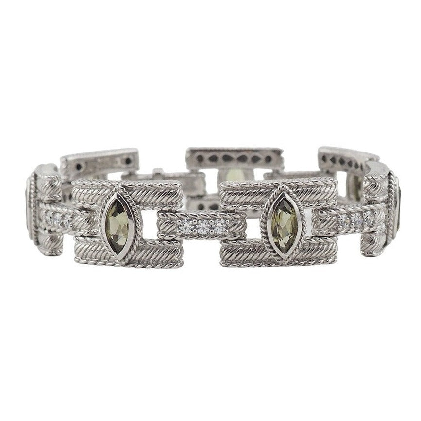Judith Ripka Olive Quartz Sterling Silver Bracelet – Vintage Jewelry Girl