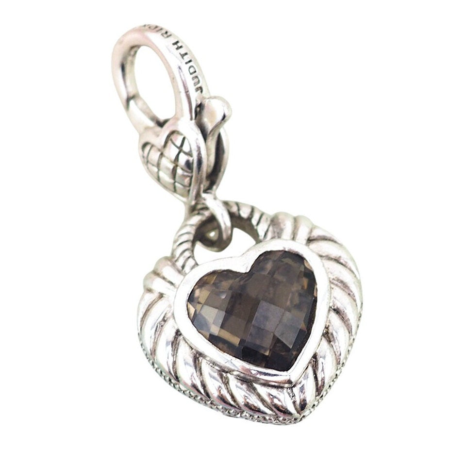 Judith Ripka Smoky Topaz Heart Pendant Enhancer – Vintage Jewelry Girl